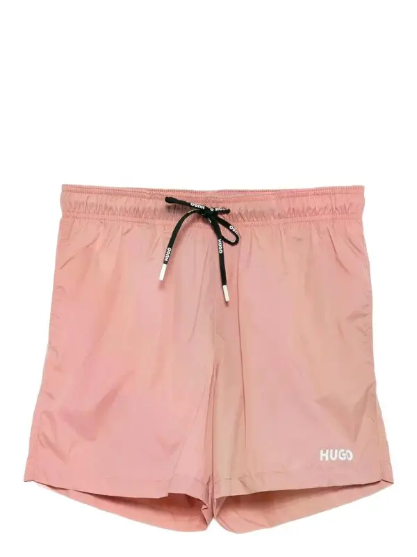 Hugo Logo-printed Swim Shorts - Pink