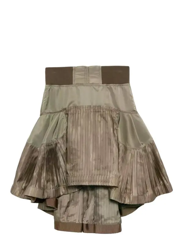 Sacai Pleated Twill Skirt - Green