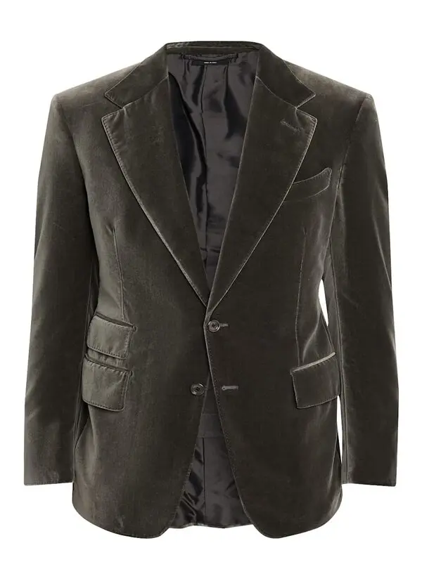 TOM FORD Shelton Compact Velvet Jacket - Grey