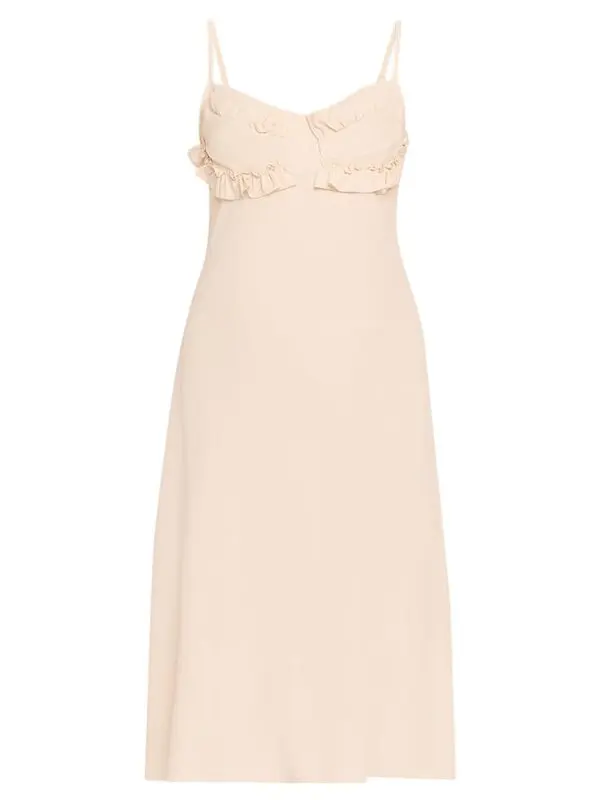 Simone Rocha Ruffle Bust Midi Dress - Nude