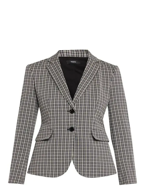 Theory Carissa Plaid Slim-fit Blazer - Almond Multi