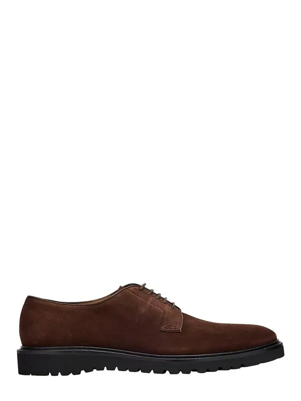 Giorgio Armani Suede Rubber-sole Derby Shoes - Brown