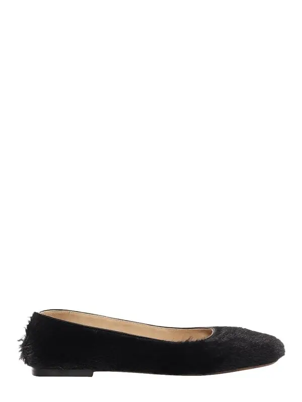 THE ROW Pony Hair Ballerina Flats - Black