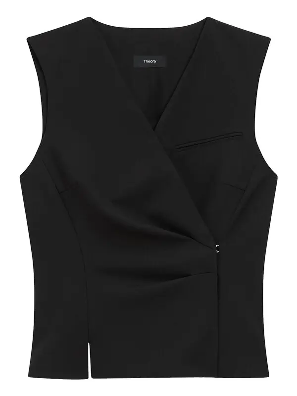 Theory Shrunken Wrap Vest - Black
