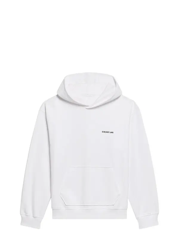Helmut Lang Compact French Terry Logo Hoodie - Wht