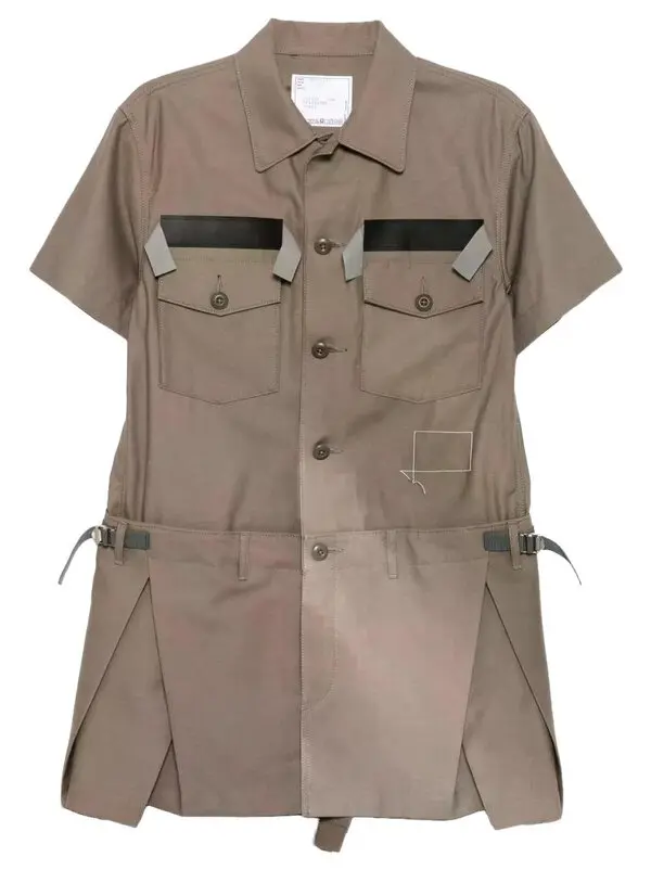 Sacai X Wtaps Cotton Shirt Dress - Brown