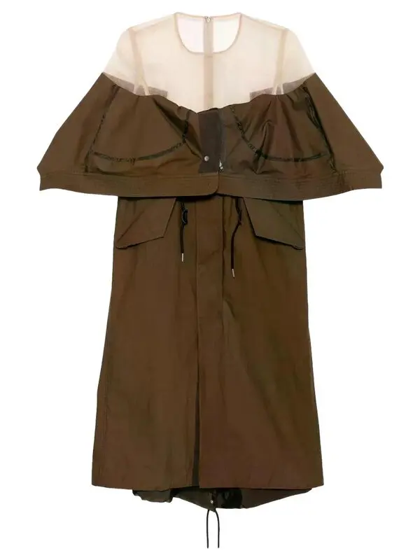 Sacai Paneled Dress - Brown