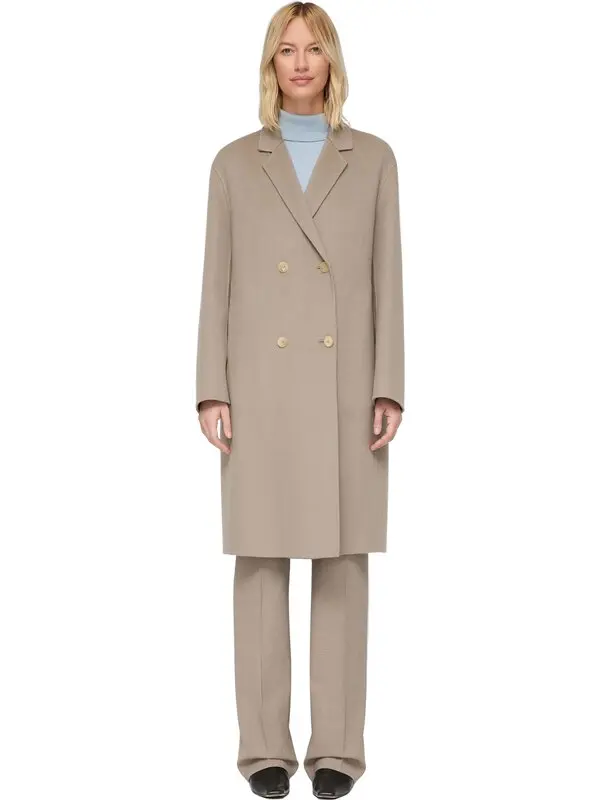 Lafayette 148 New York Wool Cashmere Double-breasted Coat - Hickory