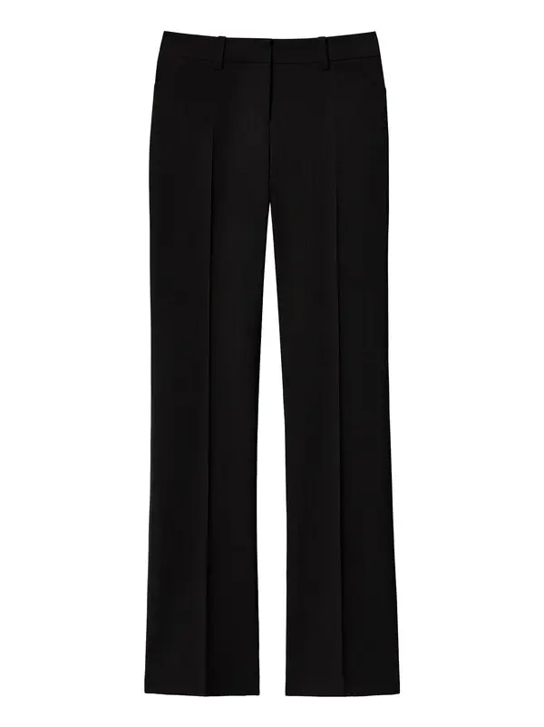 Lafayette 148 New York Stretch Wool Mid-rise Straight Leg Pant - Black
