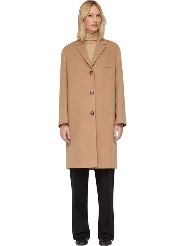 Lafayette 148 New York Hair Three-button Coat - Camel