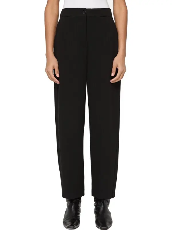Lafayette 148 New York Punto Milano Barrel Leg Ankle Pant - Black