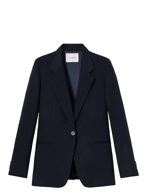 Lafayette 148 New York Single-button Camel Hair Blazer - Blue Ink