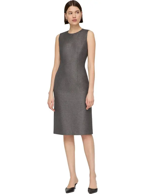 Lafayette 148 New York Fitted Sleeveless Wool Dress - Cinder Multi