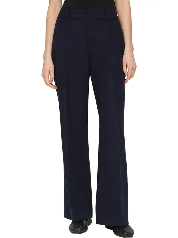 Lafayette 148 New York Mid-rise Straight Leg Trousers - Blue Ink