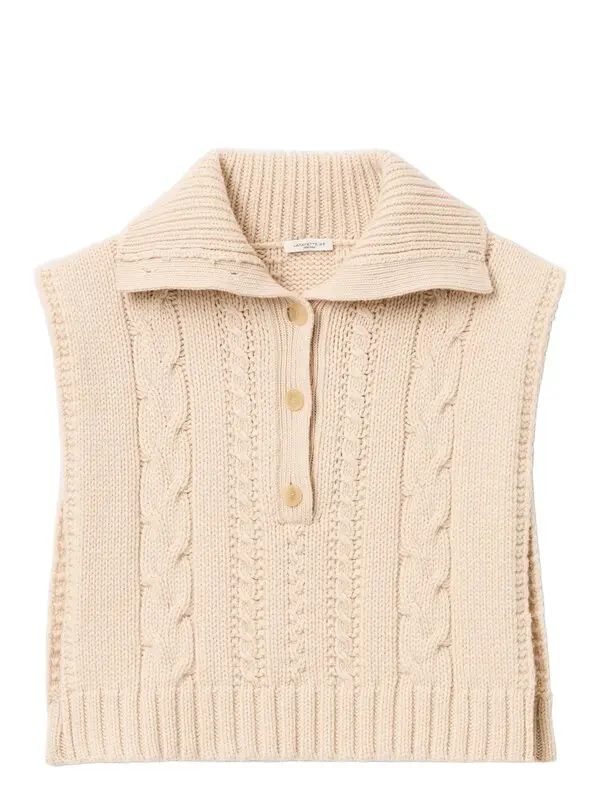 Lafayette 148 New York Merino Wool Cashmere Cable Knit Dickey - Sand