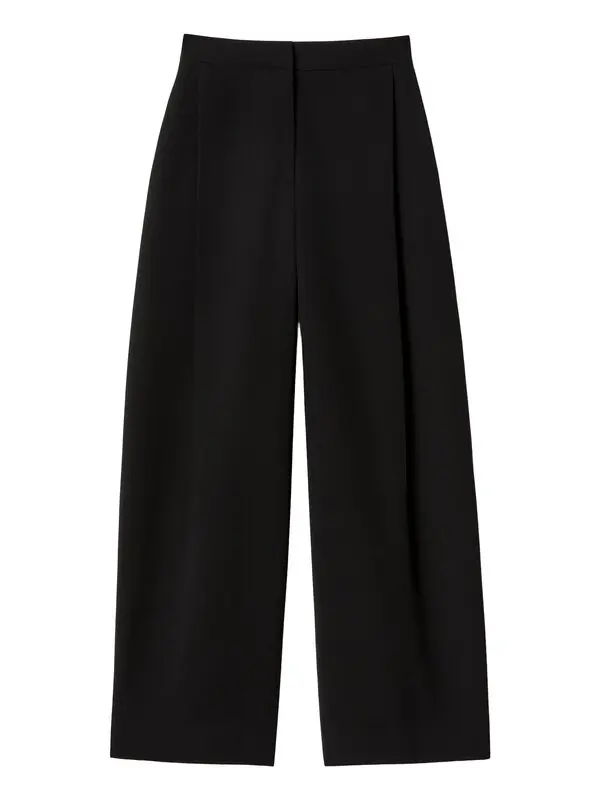 Lafayette 148 New York Crepe Pleated Barrel Leg Ankle Pant - Black