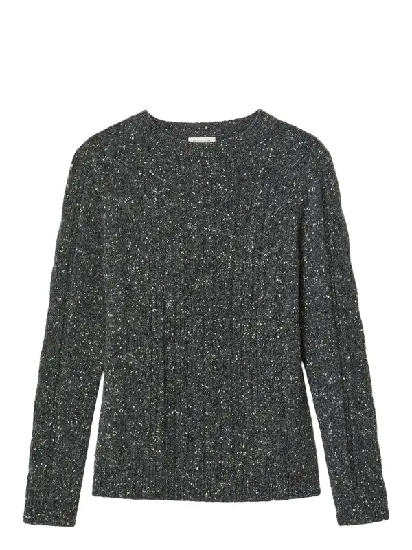Lafayette 148 New York Cashmere Donegal Cable Knit Sweater - Graphite Multi