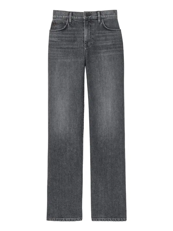 Lafayette 148 New York Cotton Denim High-rise Wide-leg Jeans - Washed Slate
