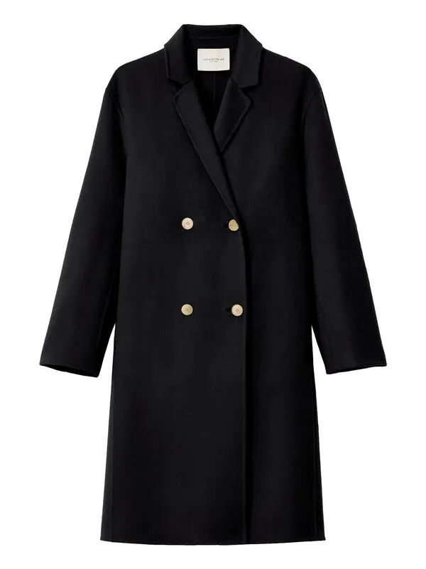 Lafayette 148 New York Wool Cashmere Double-breasted Coat - Black