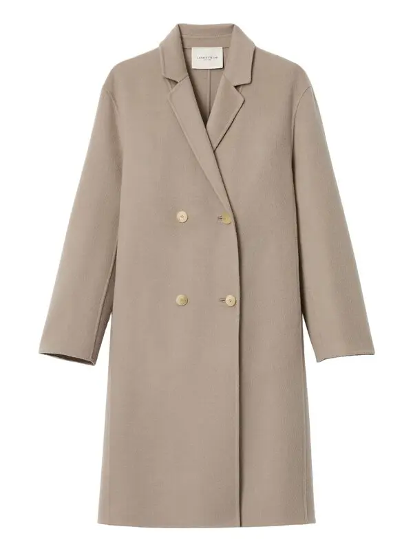 Lafayette 148 New York Wool Cashmere Double-breasted Coat - Hickory