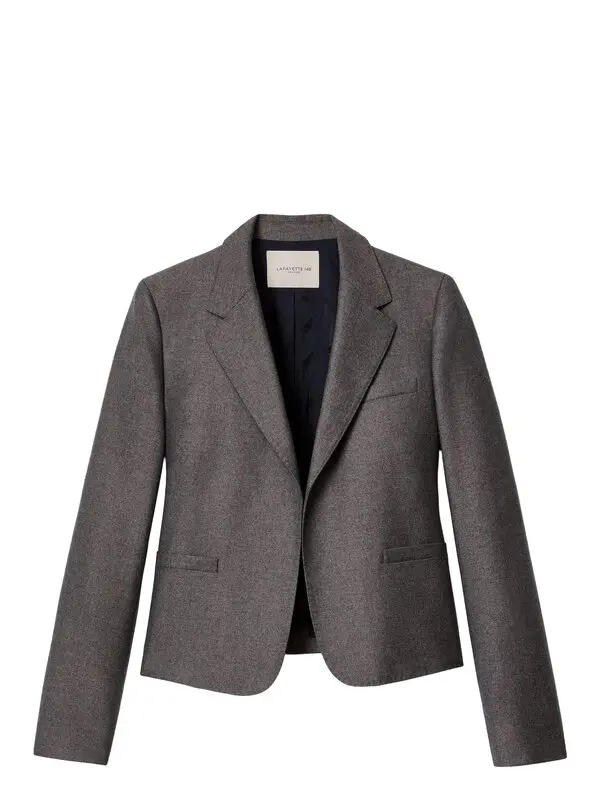 Lafayette 148 New York Wool Twill Cropped Blazer - Cinder Multi