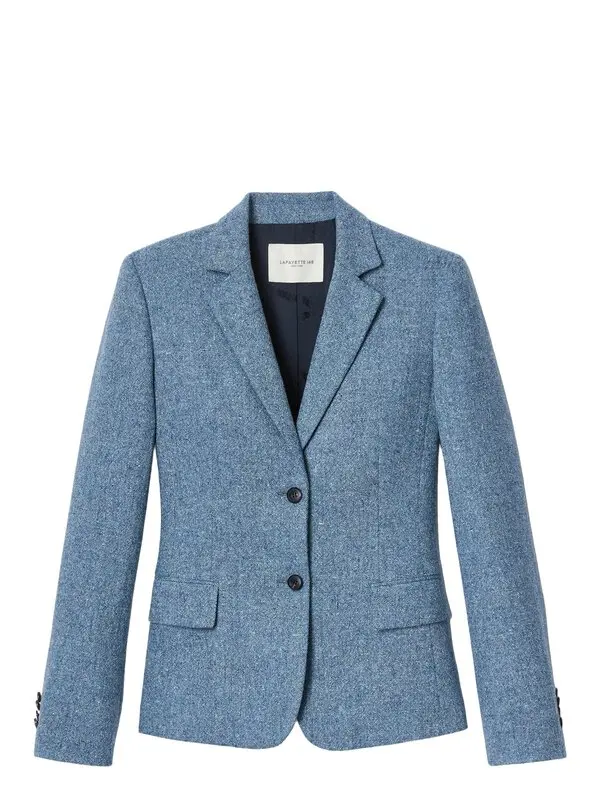 Lafayette 148 New York Donegal Tweed Fitted Blazer - Bluebell Multi
