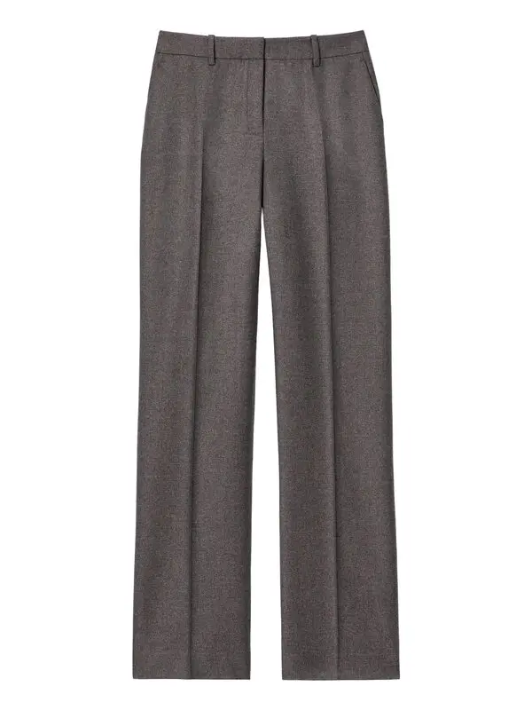Lafayette 148 New York Wool Twill High-rise Trouser Pant - Cinder Multi