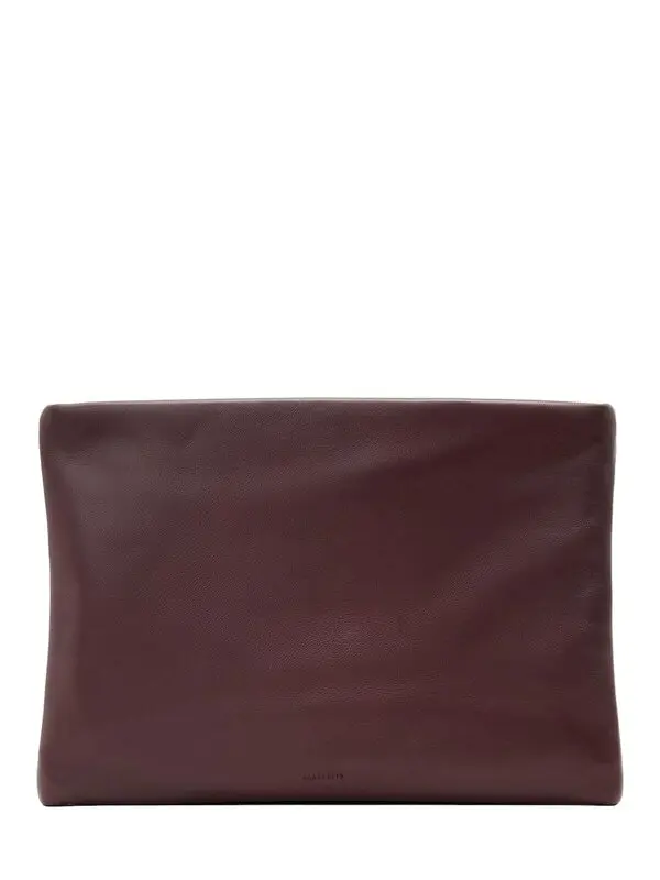 ALLSAINTS Bettina Leather Clutch - Dark Red