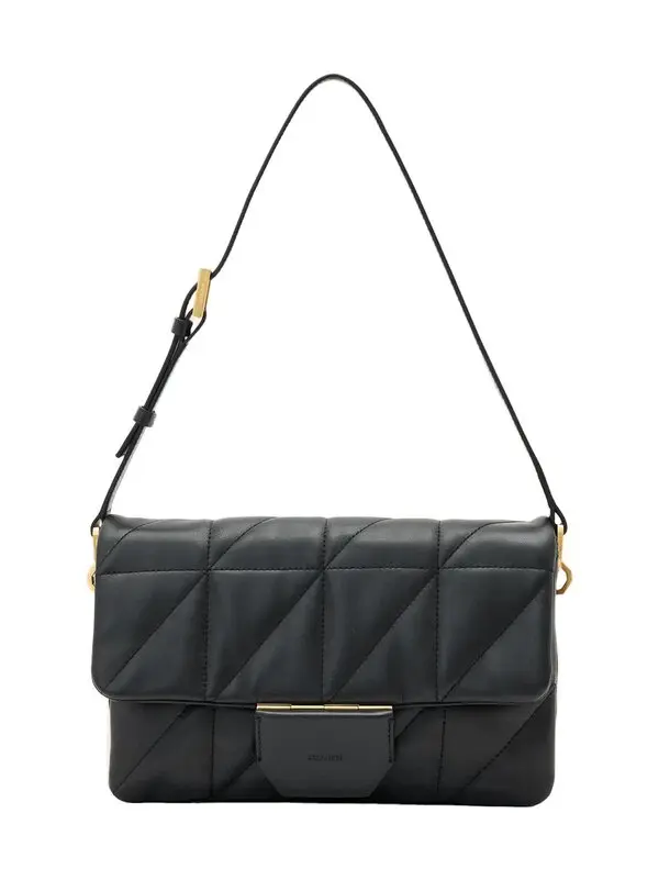 ALLSAINTS Ondine Quilted Leather Shoulder Bag - Black