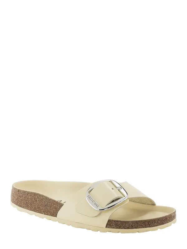 BIRKENSTOCK Madrid Big Buckle Natural Leather Patent Sandal - High Shine Butter