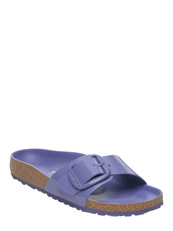 BIRKENSTOCK Madrid Big Buckle Natural Leather Patent Sandal - High Shine Purple Dusk