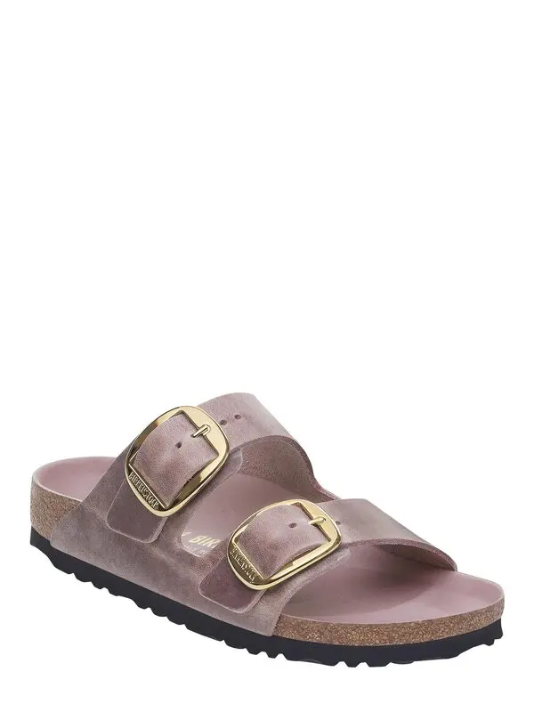 BIRKENSTOCK Arizona Big Buckle Natural Leather Oiled Sandals - Lavender