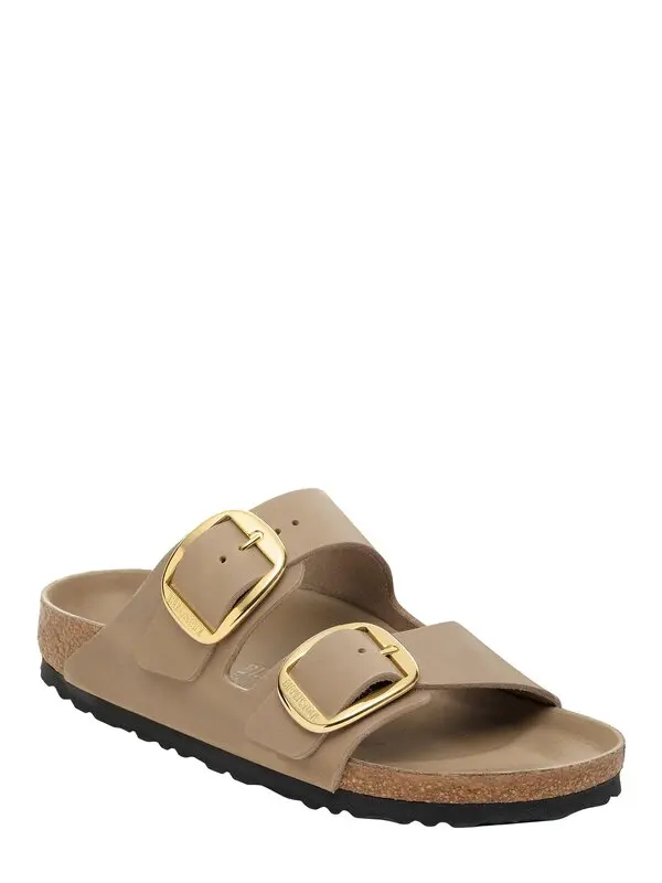 BIRKENSTOCK Arizona Big Buckle Natural Leather Oiled Sandals - Tobacco Brown