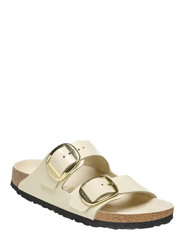 BIRKENSTOCK Arizona Big Buckle Natural Leather Patent - High Shine Ecru