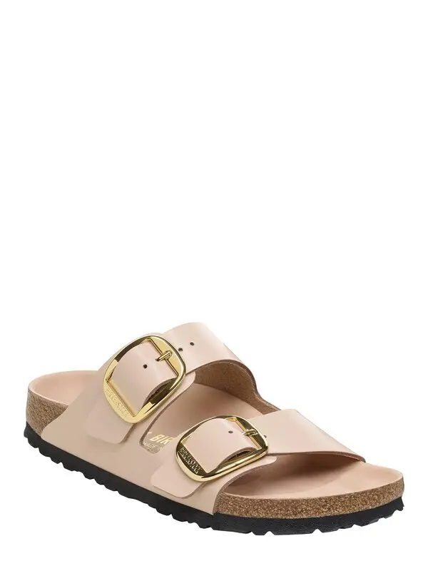 BIRKENSTOCK Arizona Big Buckle Natural Leather Patent - High Shine New Beige