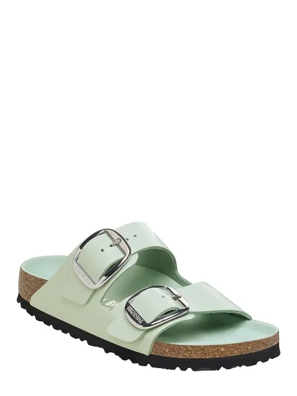 BIRKENSTOCK Arizona Big Buckle Natural Leather Patent - High Shine Surf Green