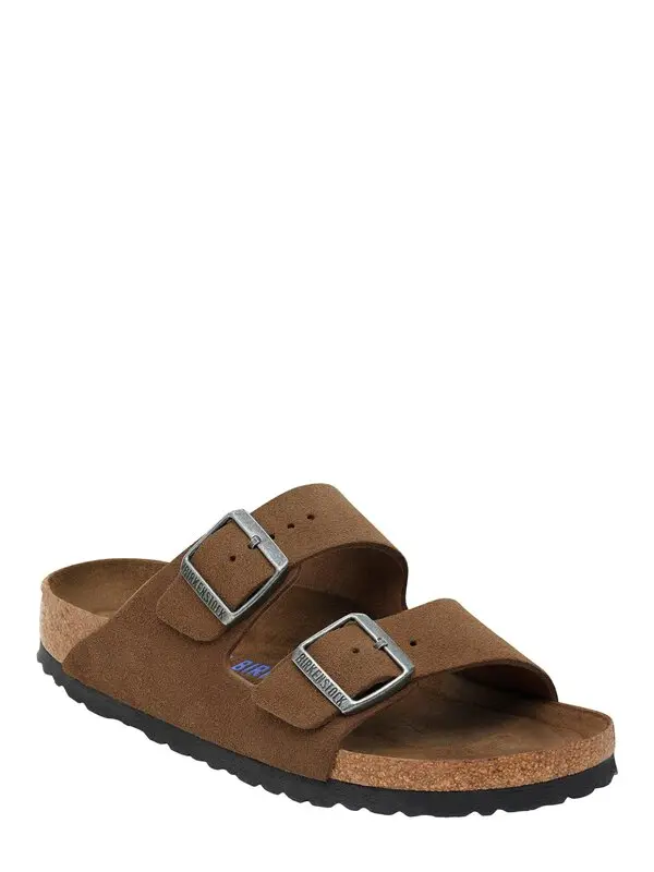 BIRKENSTOCK Arizona Suede Leather Sandals - Dark Tea Tonal