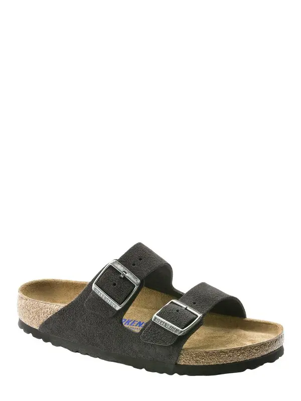 BIRKENSTOCK Arizona Suede Leather Sandals - Velvet Gray