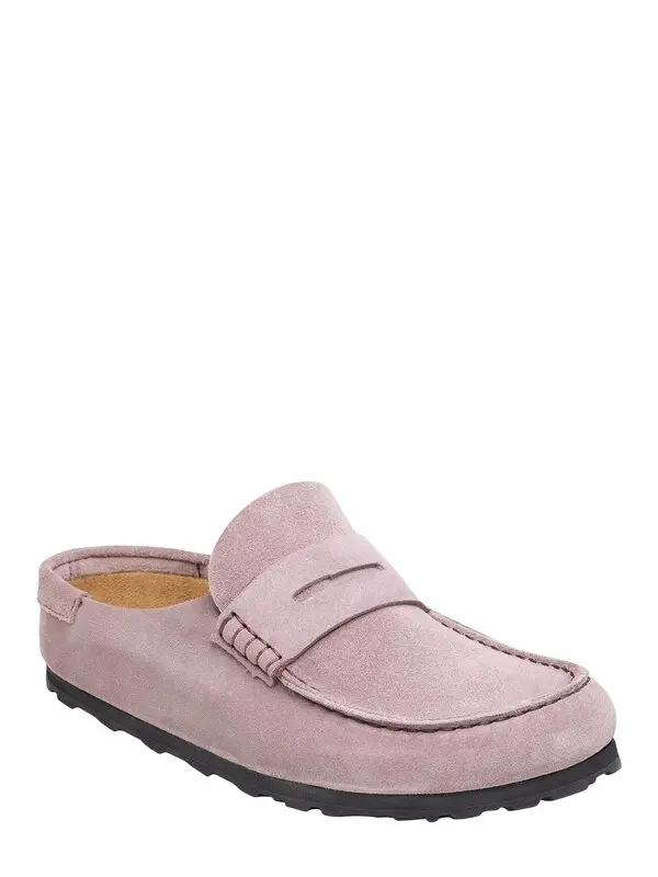BIRKENSTOCK Naples Wrapped Suede Leather Clogs - Faded Purple