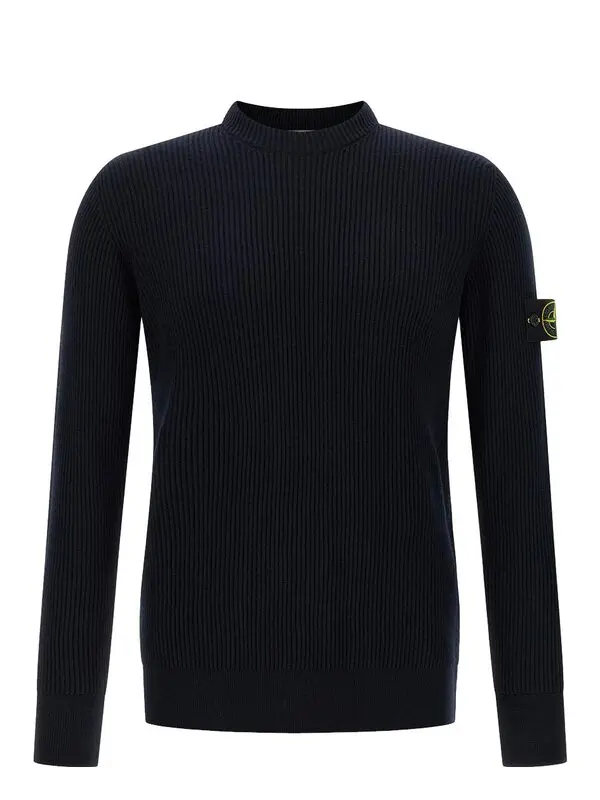 Stone Island Rws' Ribbed Wool Sweater - Blue