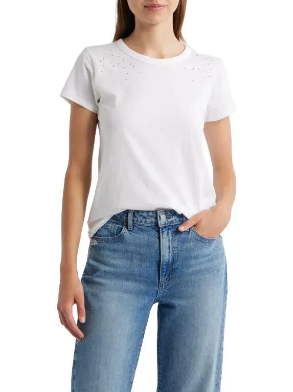Rag & Bone Studded Cotton T-shirt - White