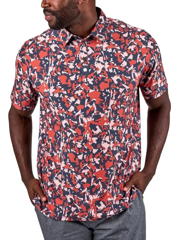 BLACK CLOVER Camo Mix Polo - Brandy