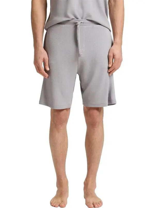 BOSS Ribbed Knit Pajama Shorts - Light/pastel Grey
