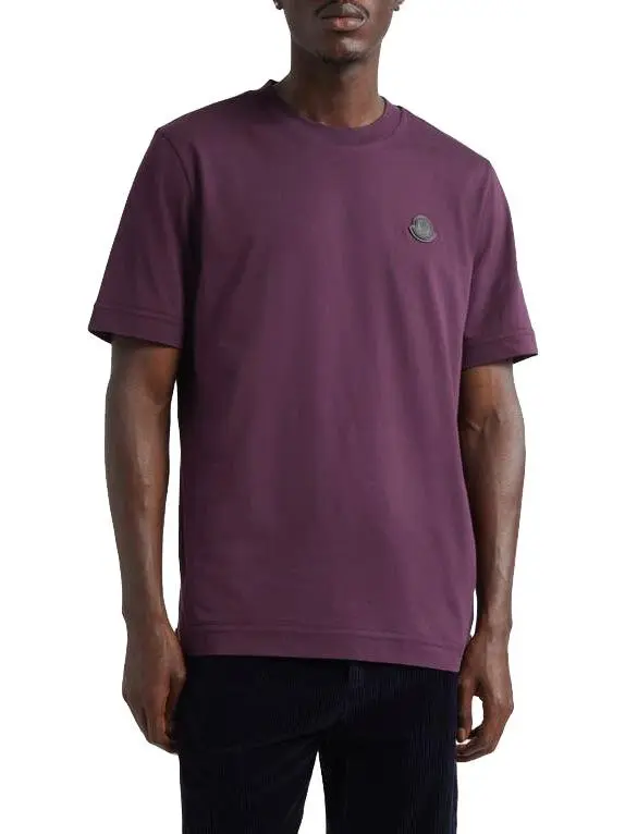 Moncler Leather Logo Patch Cotton T-shirt - Potent Purple