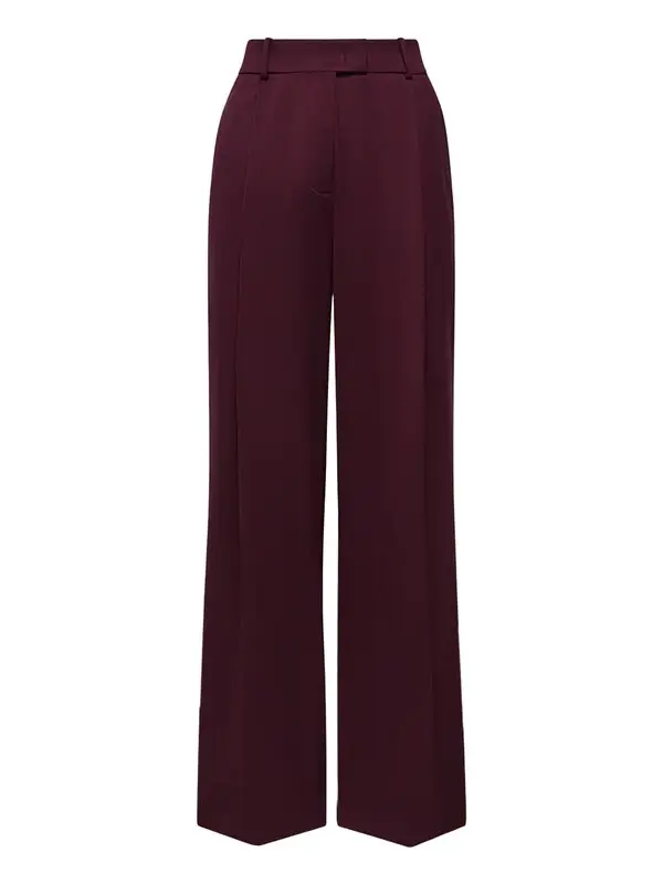 Another Tomorrow Relaxed Wide-leg Pant - Plum