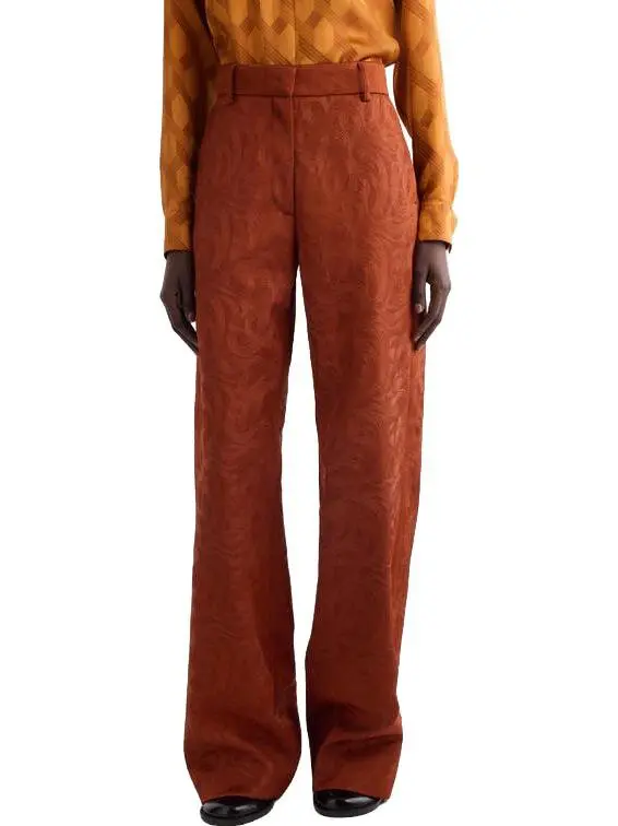 Dries Van Noten Paxy Matelassé Wide-leg Trousers - Rust