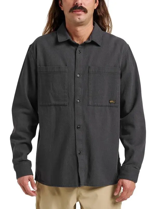 Quiksilver Herson Cotton Twill Buton-up Overshirt - Phantom