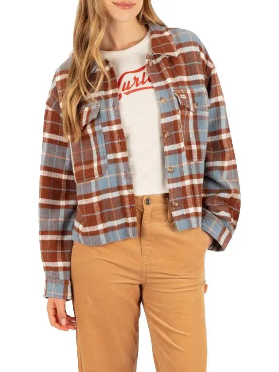 Hurley Roam Boxy Flannel Button-up Shirt - Sailing