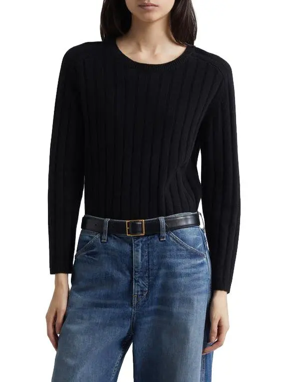 NILI LOTAN Alise Rib Cashmere Sweater - Black