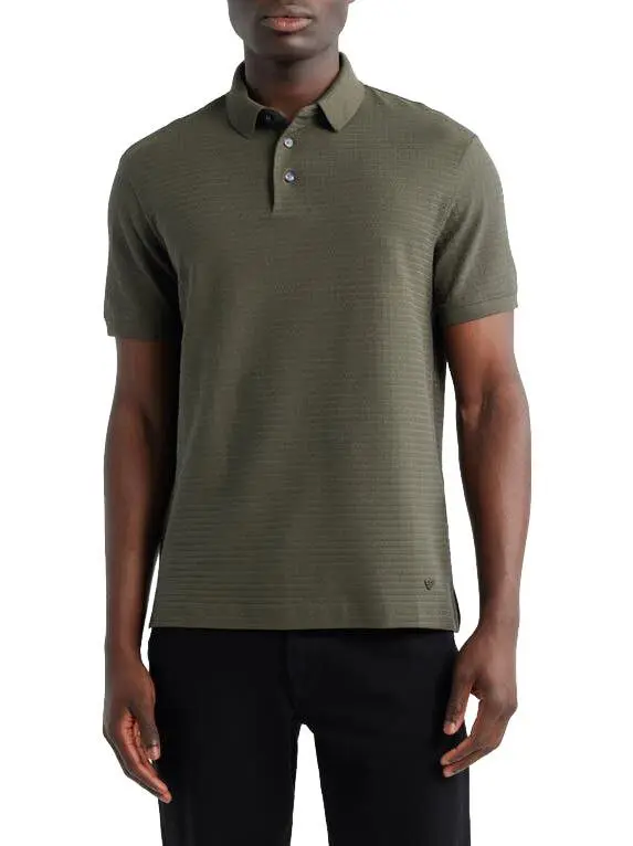 Emporio Armani Geo Texture Cotton Polo - Green